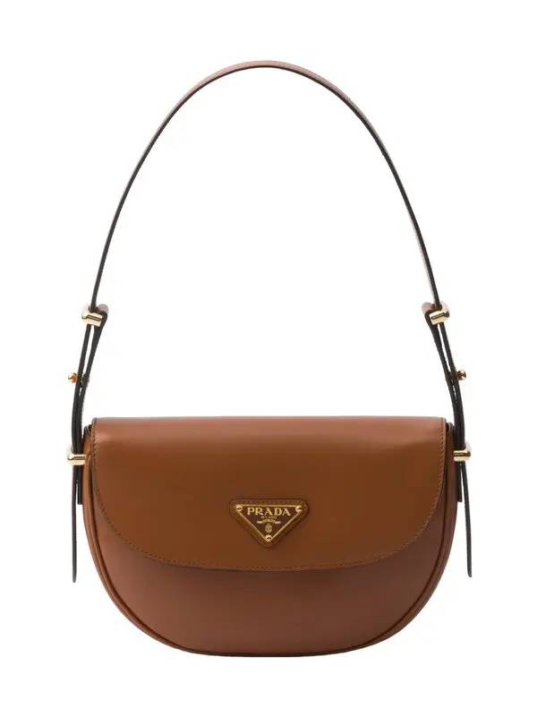 Prada Arqué Leather Shoulder Bag - Brown