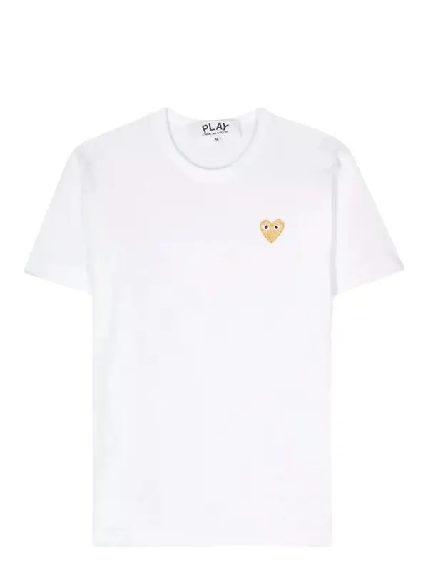Play Comme Des Garcon Heart-patch T-shirt - White