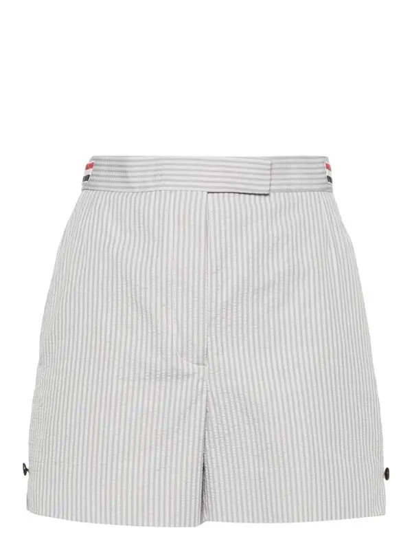 Thom Browne Striped Seersucker Shorts - Grey