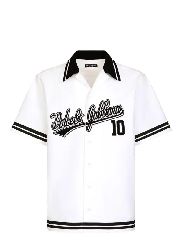 Dolce & Gabbana Logo-patch Short-sleeve Shirt - White