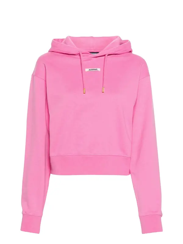 Jacquemus Le Hoodie Gros Grain Cotton Top - Pink