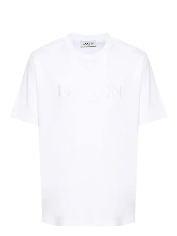 LANVIN Logo-embroidered Cotton T-shirt - White