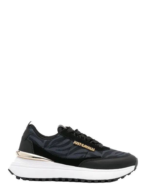 Just Cavalli Zebra-print Panelled Sneakers - Black