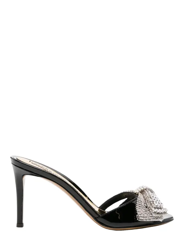Alexandre Vauthier 85mm Bow-detail Patent Sandals - Black