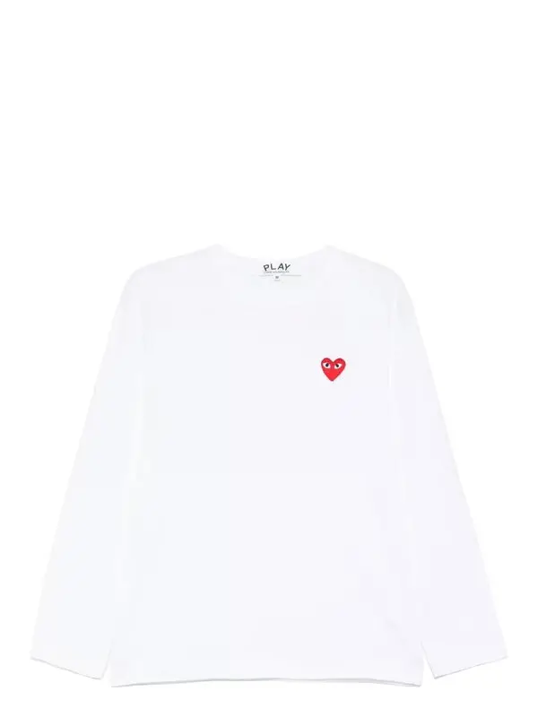 Play Comme Des Garcon Heart-patch T-shirt - White