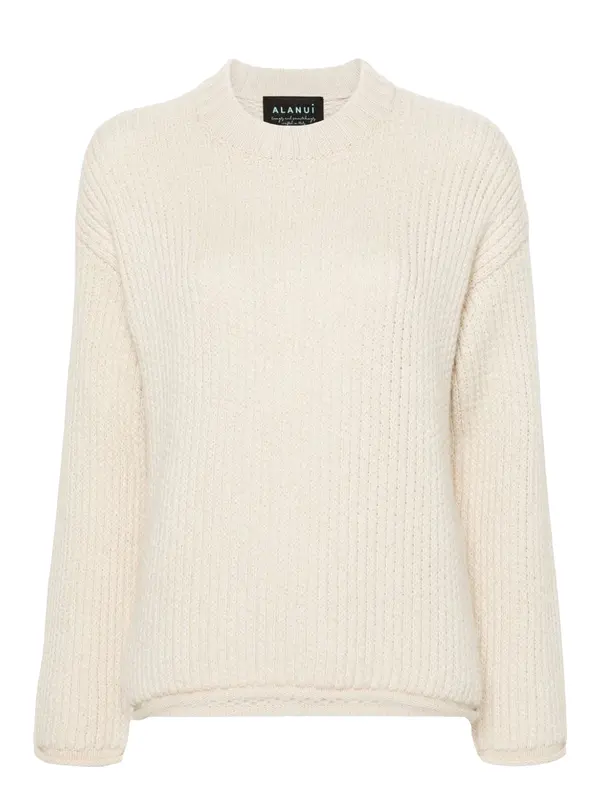 Alanui Ribbed-knit Jumper - Neutrals