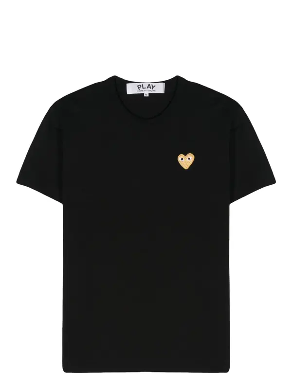Play Comme Des Garcon Heart-patch Cotton T-shirt - Black