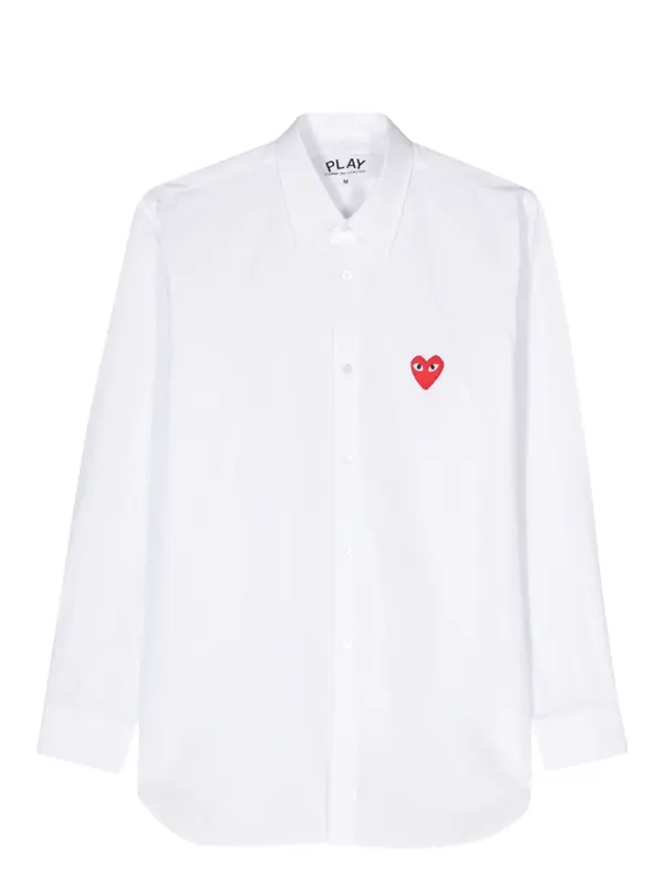 Play Comme Des Garcon Heart Appliqué Shirt - White