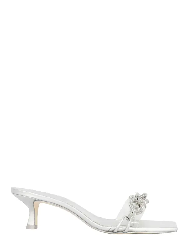 Cult Gaia Lynn Metallic Leather Sandals - Silver