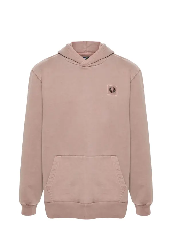 Fred Perry Logo-appliqué Hoodie - Pink