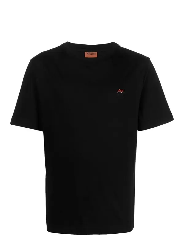 Missoni Logo-embroidered Cotton T-shirt - Black