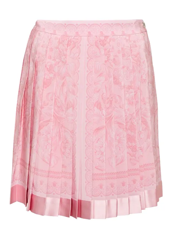 Versace Barocco Pleated Miniskirt - Pink