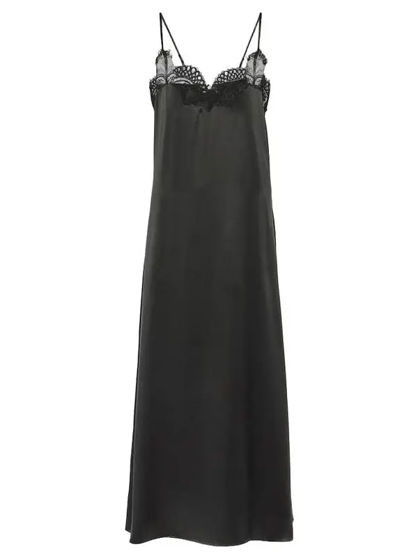 Co Lace-trimmed Silk Satin Slip Dress - Black