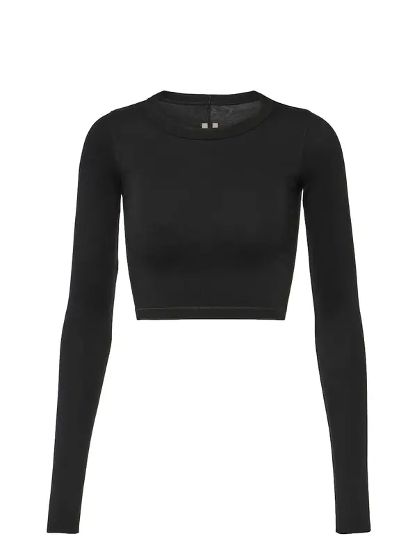 Rick Owens Cotton Crop Top - Black