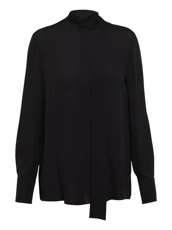 Valentino Garavani Tie-neck Silk Blouse - Black