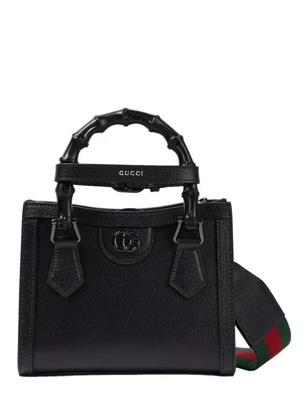 Gucci Diana Mini Leather Tote Bag - Black