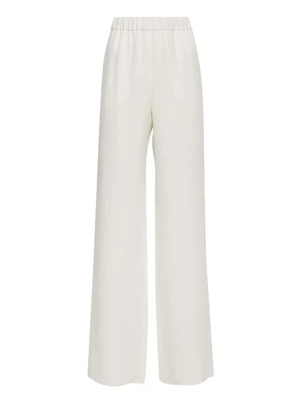 Valentino Garavani High-rise Wide-leg Silk Pants - White