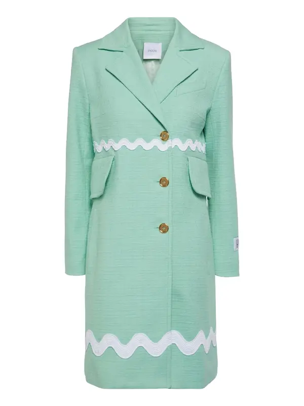 Patou Single-breasted Cotton-blend Tweed Coat - Green