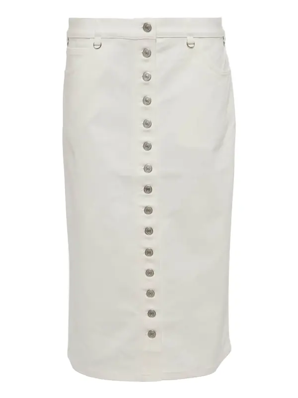 COURREGES Courrèges Multiflex Denim Midi Skirt - White