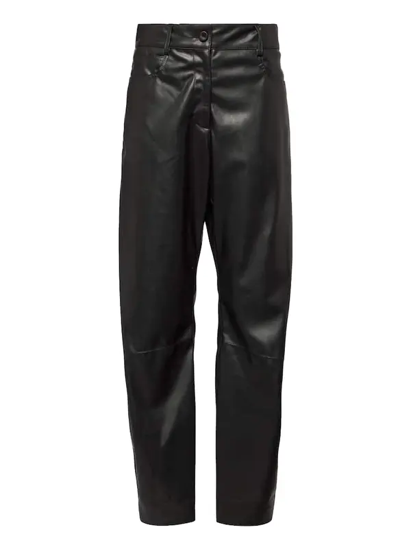 Stella McCartney High-rise Faux Leather Trousers - Black