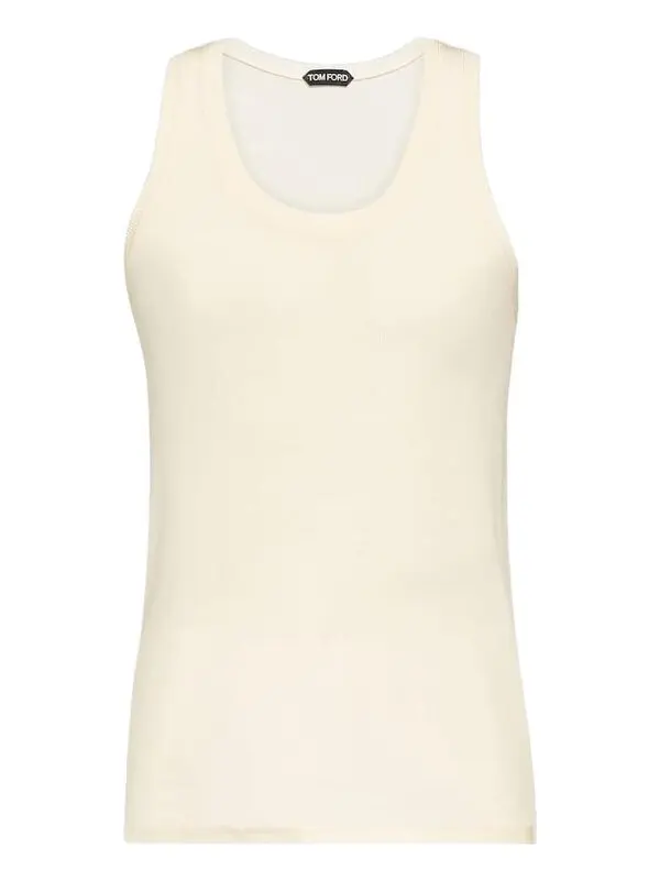 TOM FORD Ribbed-knit Jersey Tank Top - White