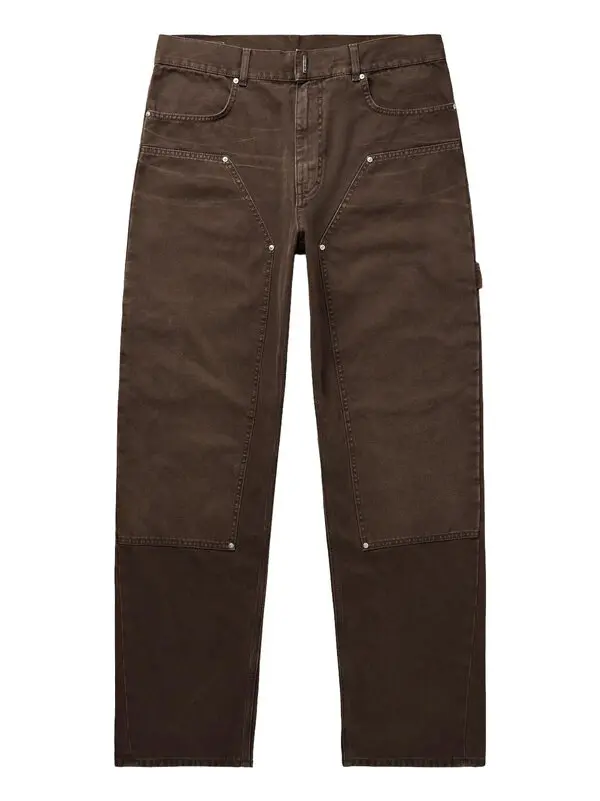 Givenchy Carpenter Straight-leg Cotton-canvas Trousers - Brown