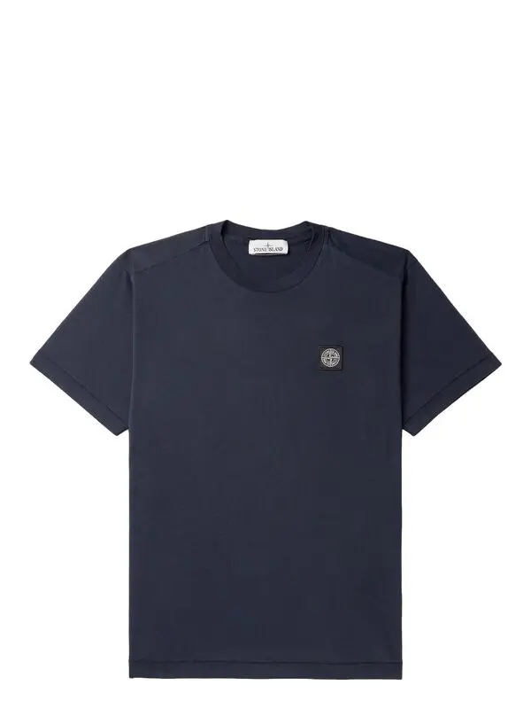 Stone Island Logo-appliquéd Cotton-jersey T-shirt - Blue