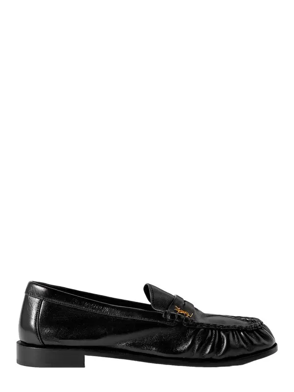 Saint Laurent Le Loafer Monogram Leather Penny Loafers - Black