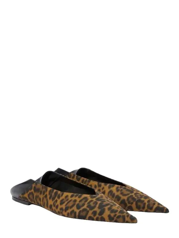 Saint Laurent Nour Leopard-print Mules - Multicoloured