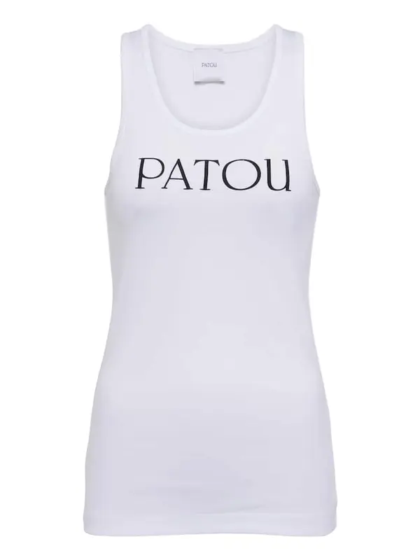 Patou Logo Cotton Tank Top - White