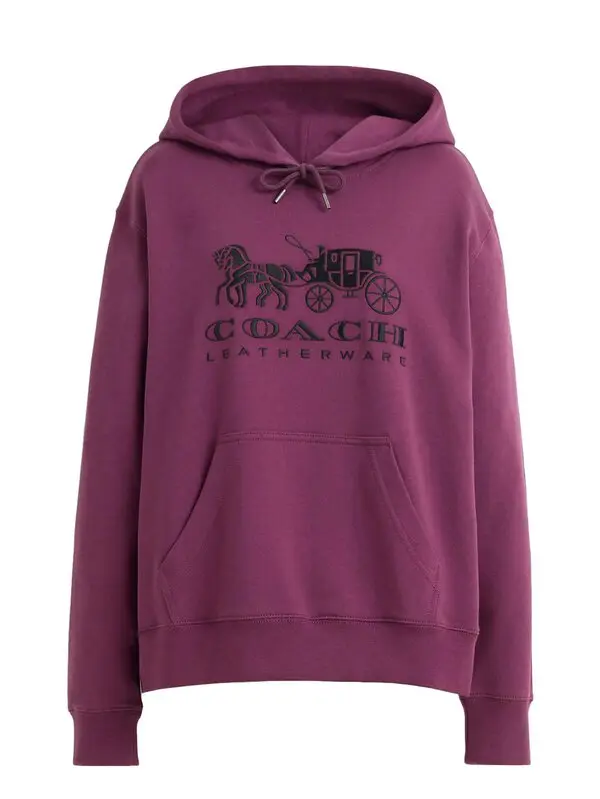 COACH Restored Horse And Carriage Organic Cotton Hoodie - Deep Berry