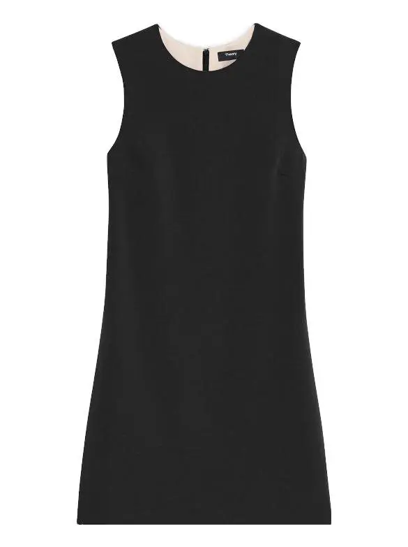 Theory Crepe Shift Minidress - Black