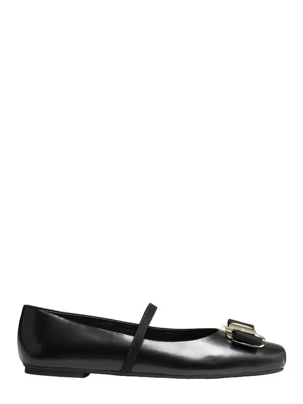 FERRAGAMO Zina Leather Ballet Flats - Nero