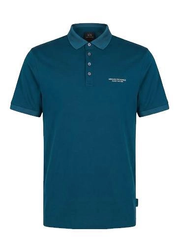 Armani Exchange Polo Shirt Deep Teal Size Cotton - Green