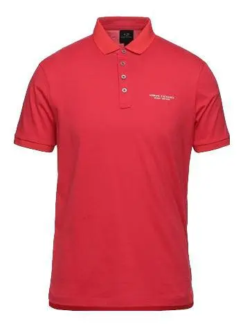 Armani Exchange Polo Shirt Plum Size Cotton - Tomato Red