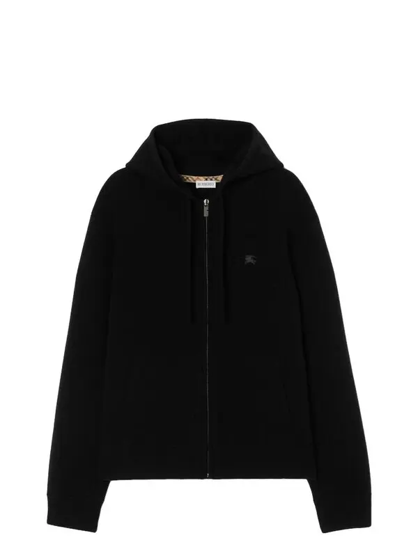 Burberry Cashmere Blend Zip Hoodie - Black