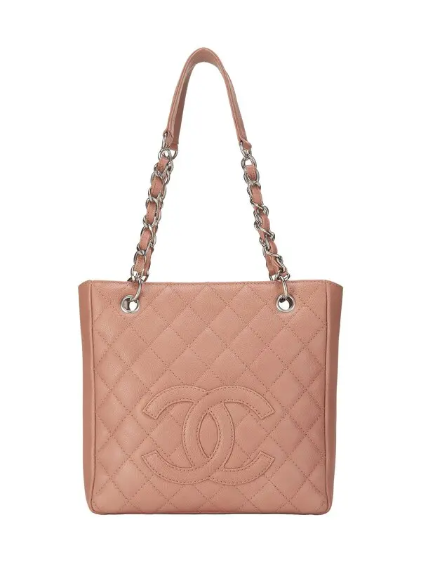 Chanel Quilted Caviar Petite Shopping Tote - Pink