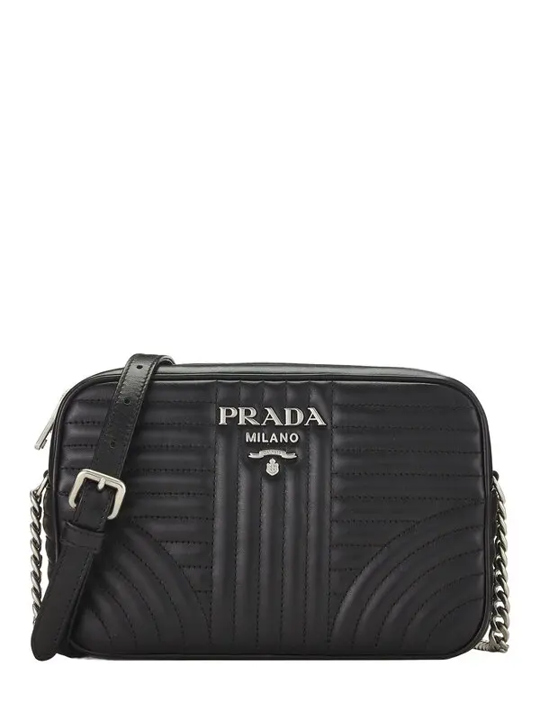 Prada Calfskin Diagramme Camera Bag - Black