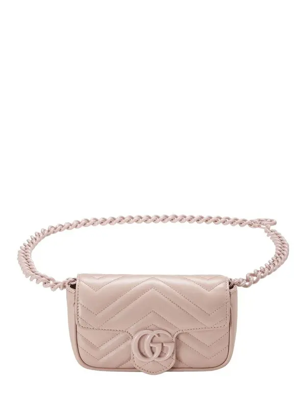 Gucci Gg Marmont Chevron Leather Belt Bag - Pink