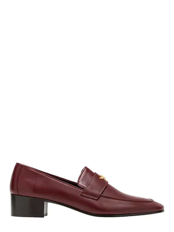 BOUGEOTTE Leather Medallion Heeled Loafers - Red