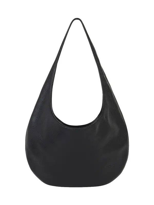 WE-AR4 The H Leather Hobo Bag - Black