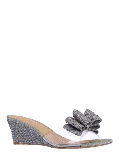 J. Reneé Eris Wedge Sandal - Clear/pewter
