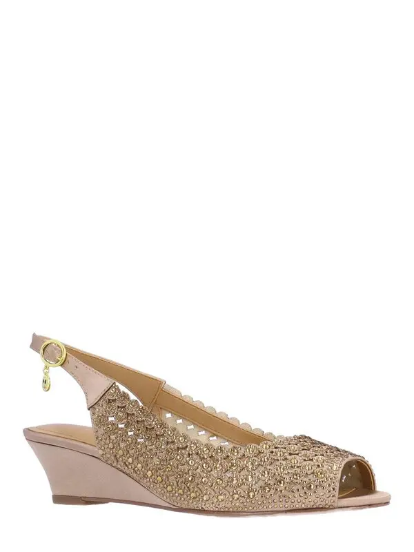 J. Reneé Malorie Wedge Slingbacks - Beige