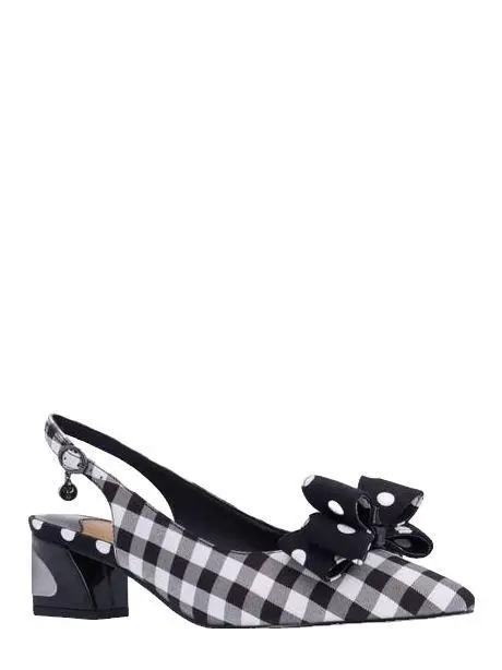 J. Reneé Kimma Pointed Toe Slingback Pumps - Black/white