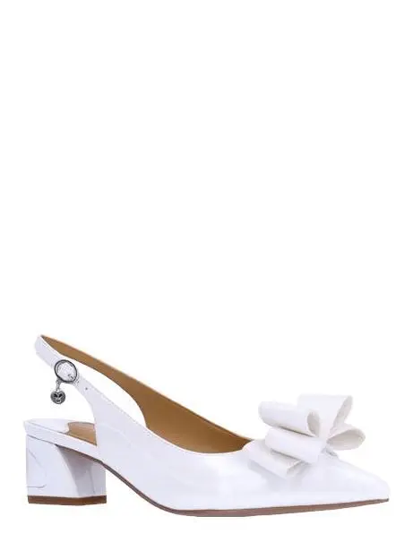 J. Reneé Kimma Pointed Toe Slingback Pumps - White