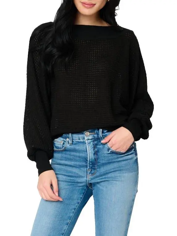 GIBSONLOOK Open Weave Sweater - Black