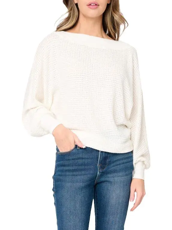 GIBSONLOOK Open Weave Sweater - White
