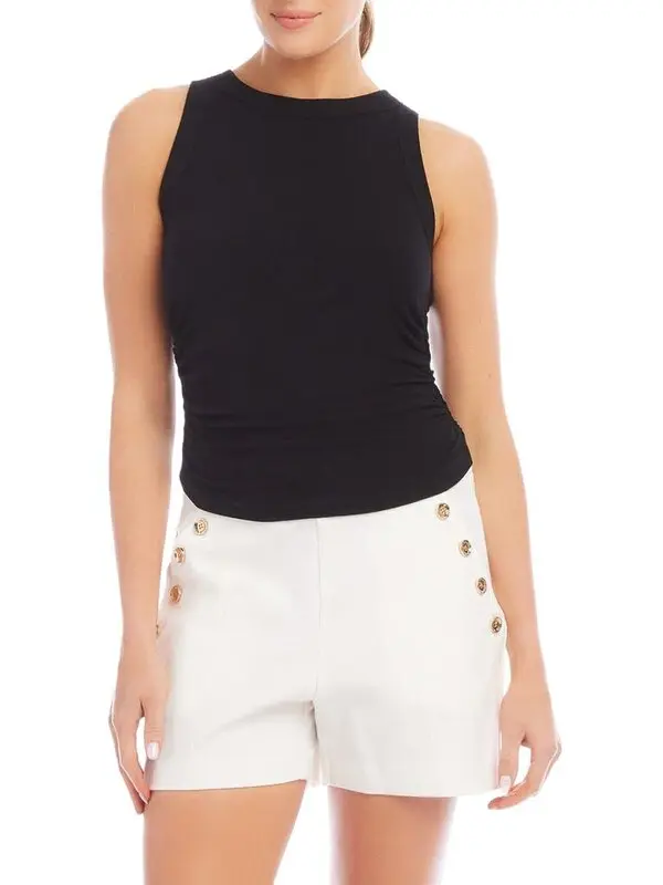 Fifteen Twenty Side Shirred Tank - Black