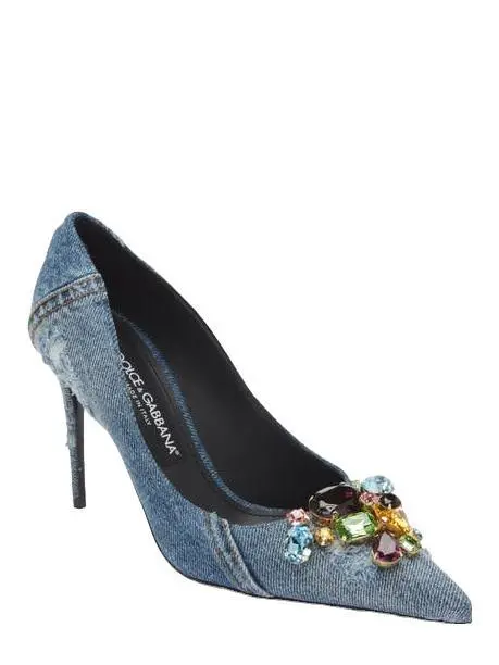 Dolce & Gabbana Patchwork Denim Pumps - Denim Blue