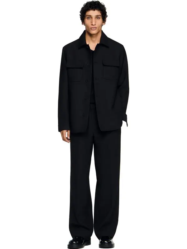 Sandro Buttoned Oversized Shirt - Black